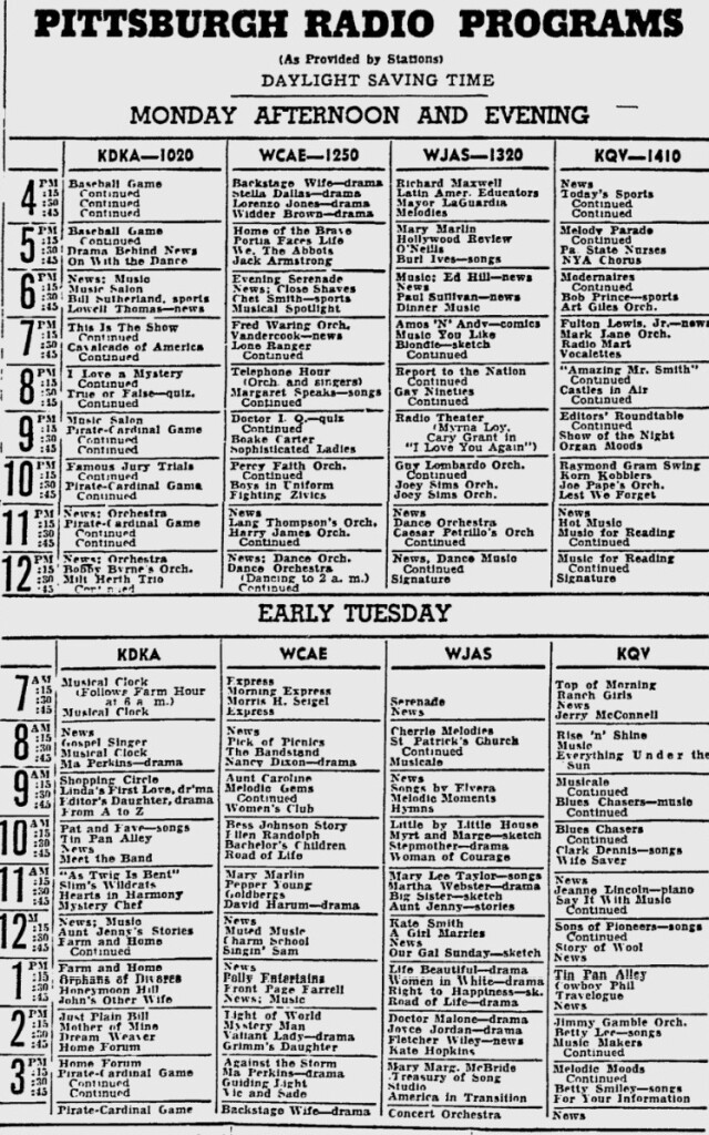 1941 Radio Listings OneTubeRadio 1941 Radio Listings OneTubeRadio